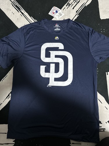 Majestic Men's San Diego Padres Crew Neck Short Sleeve T-Shirt, Navy ...