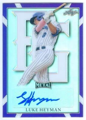 LUKE HEYMAN "PURPLE METAL AUTOGRAPH CARD /25" LEAF METAL PERFECT GAME ...
