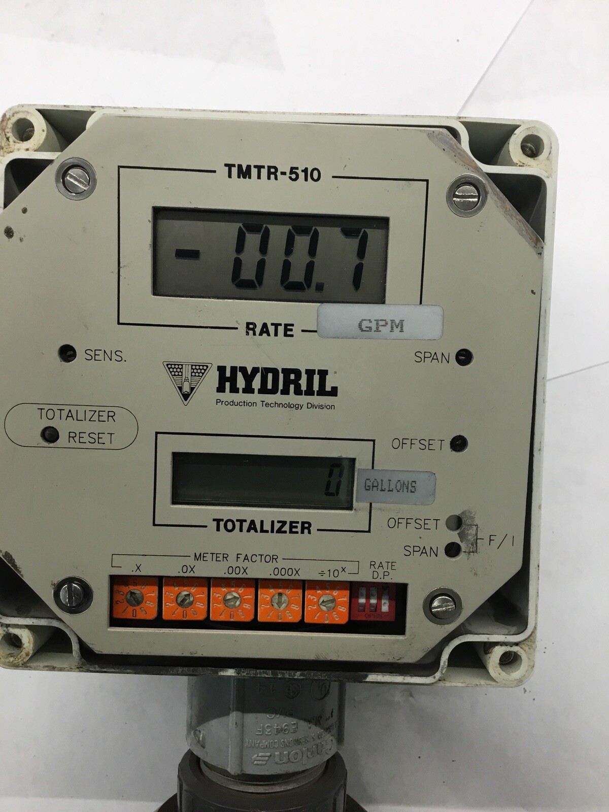 TMTR-510 Totalizer Flow Meter Battery Operated 6700 Element Stainless ...