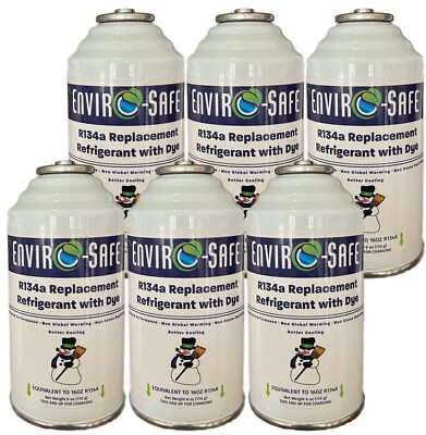 R 134a Refrigerant Replacement w/ UV Dye 6oz. Cans (6 Pack ...