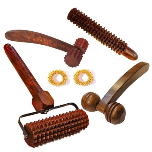 Body Stress Relief Wooden Acupressure Acupuncture Massager kit (set of ...