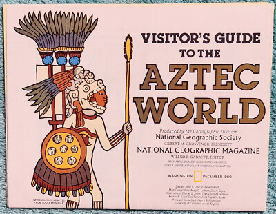 1980 National Geographic 20" x 25" Fold Out Map & Poster - The Aztec ...