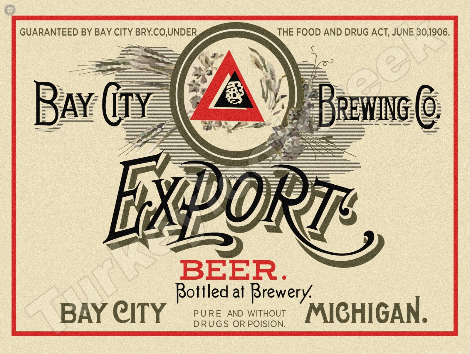 Bay City Brewing Export Beer Label 18" x 24" Metal Sign | eBay
