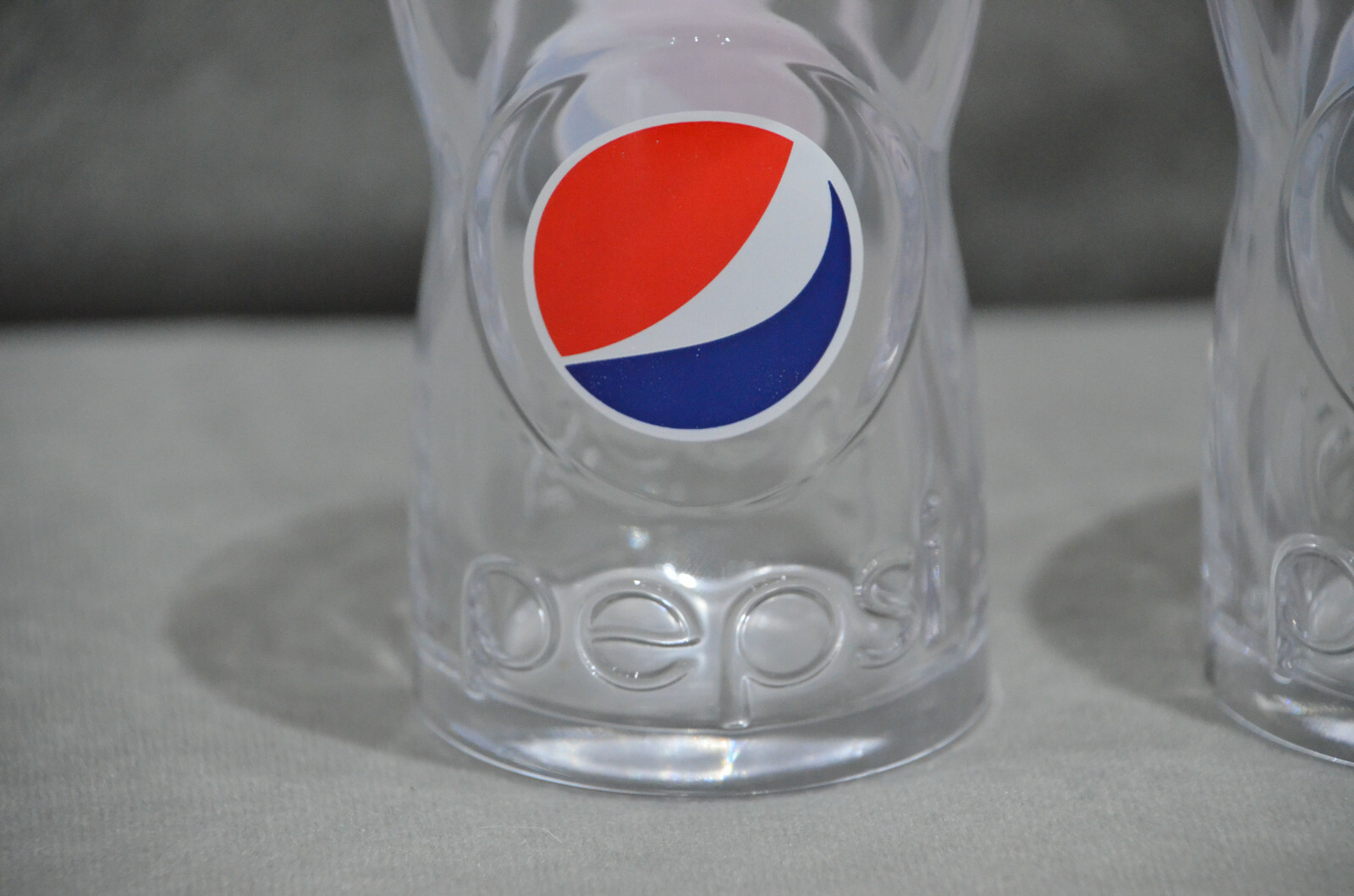 2x Pepsi Cola Colour Embossed Logo Glass 16oz 460ml Highball Tumbler ...