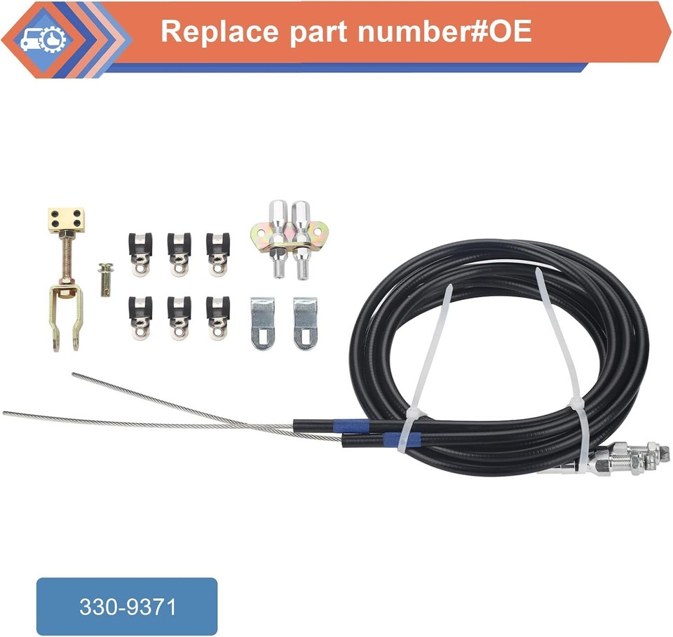 Universal Parking Brake Emergency Brake Cable Complete Kit, Replace#330 ...