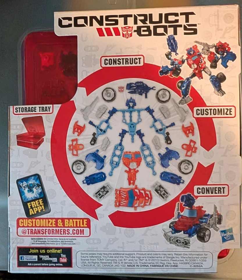 2013 Transformers Construct Bots Optimus Prime Buildable Figure 51 pcs ...