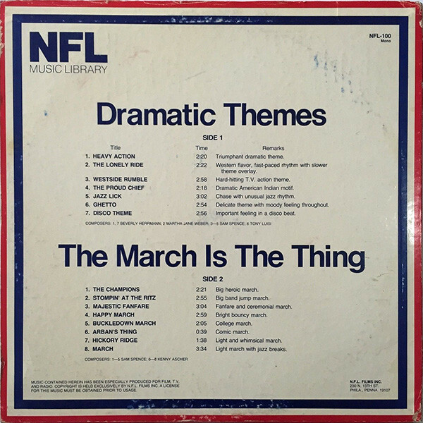 NFL Films - Dramatic Themes / The March Is The Thing (1980) NFL Music ...