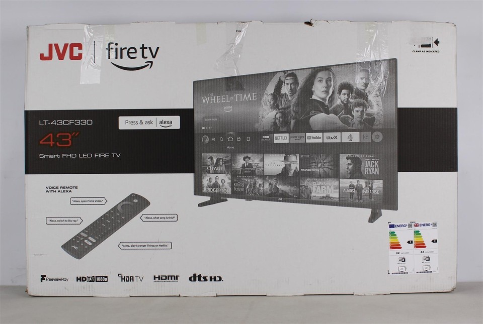 JVC LT-43CF330 Fire TV 43" Smart Full HD HDR LED TV with Amazon Alexa ...