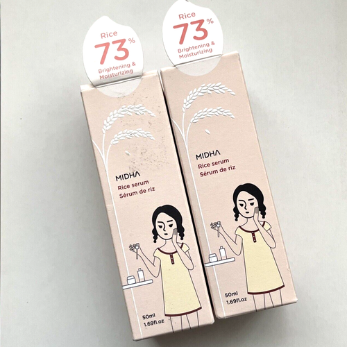Lot New 2pc Korean MIDHA Rice Serum K-Beauty 50ml Vegan Moisturizer | eBay