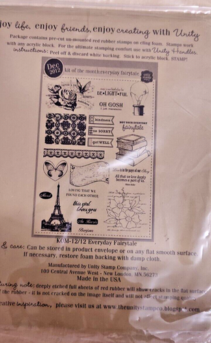 Unity Stamp Company Everyday Fairytale large red rubber cling mounted ...