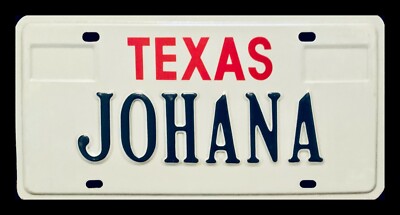 VANITY AUTO LICENSE PLATE " JOHANA " JOHANNE JO JOHAN JOAN JOANNA ...