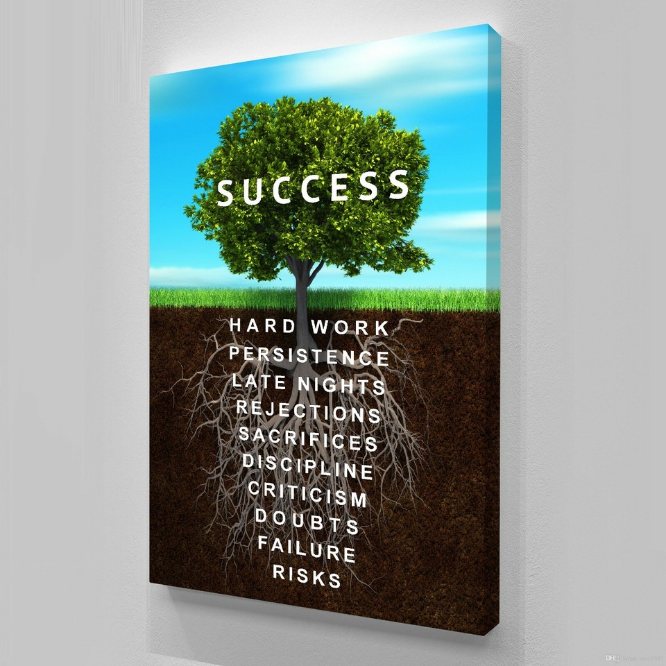 SUCCESS TREE MOTIVATION QUOTE INSPIRATIONAL PRINT HOME WALL POSTER ...