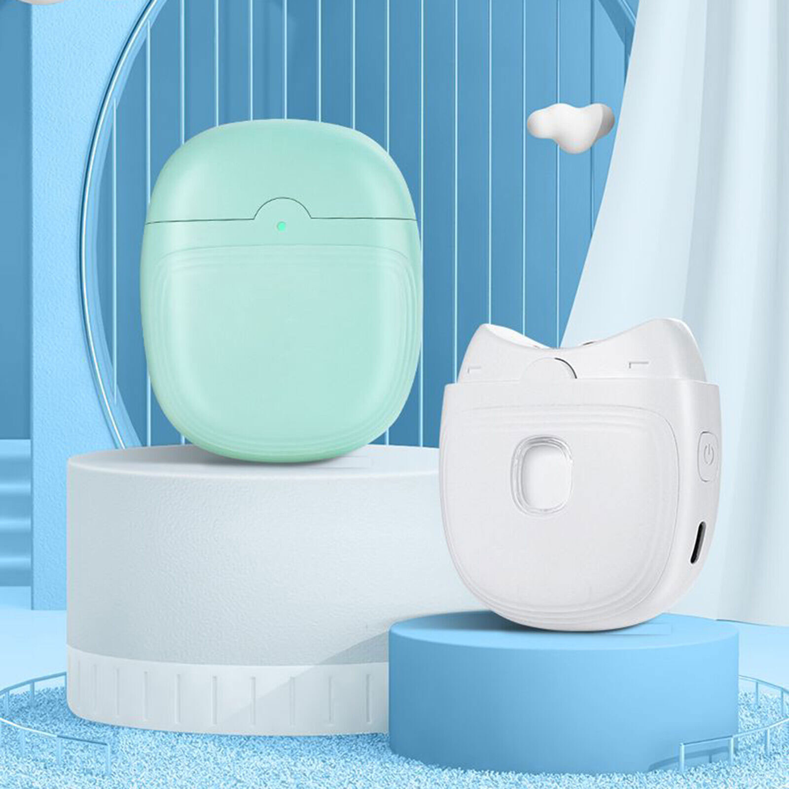 USB Electric Fingernail Clippers Automatic W/ Light Trimmer Nail Cutter ...