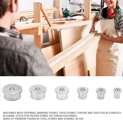 6pcs Dowel and Tenon Center Points Pin Woodworking 4mm to 12mm Tenon ...