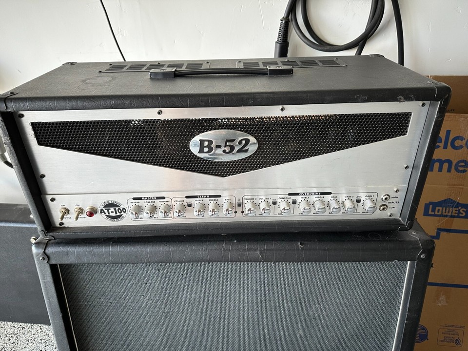B52 AT100 Tube Head w/ Matching 4x12 Cabinet and Footswitch (Half-Stack ...
