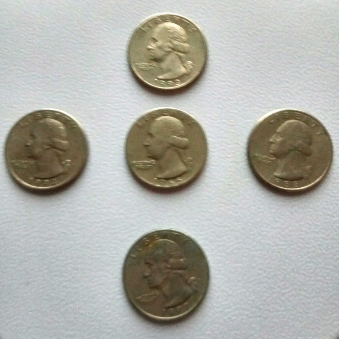 Five Quarter Dollar Washington 1965,1988,1993,1994,1997 Rare 28gr | eBay