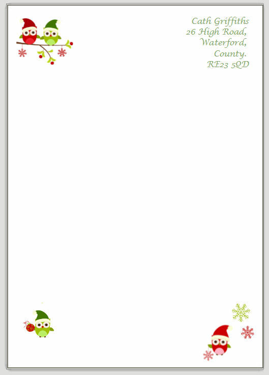 Printable Christmas Letterhead Paper