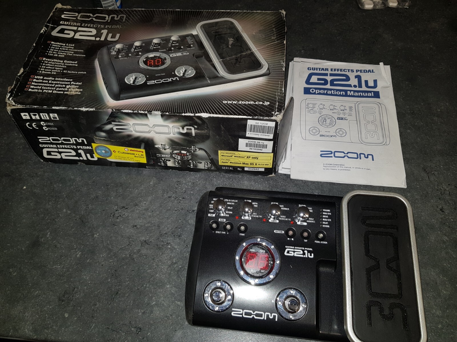 Zoom G2.1u Guitar Multi Effects Pedal Boxed Manual Software for sale ...
