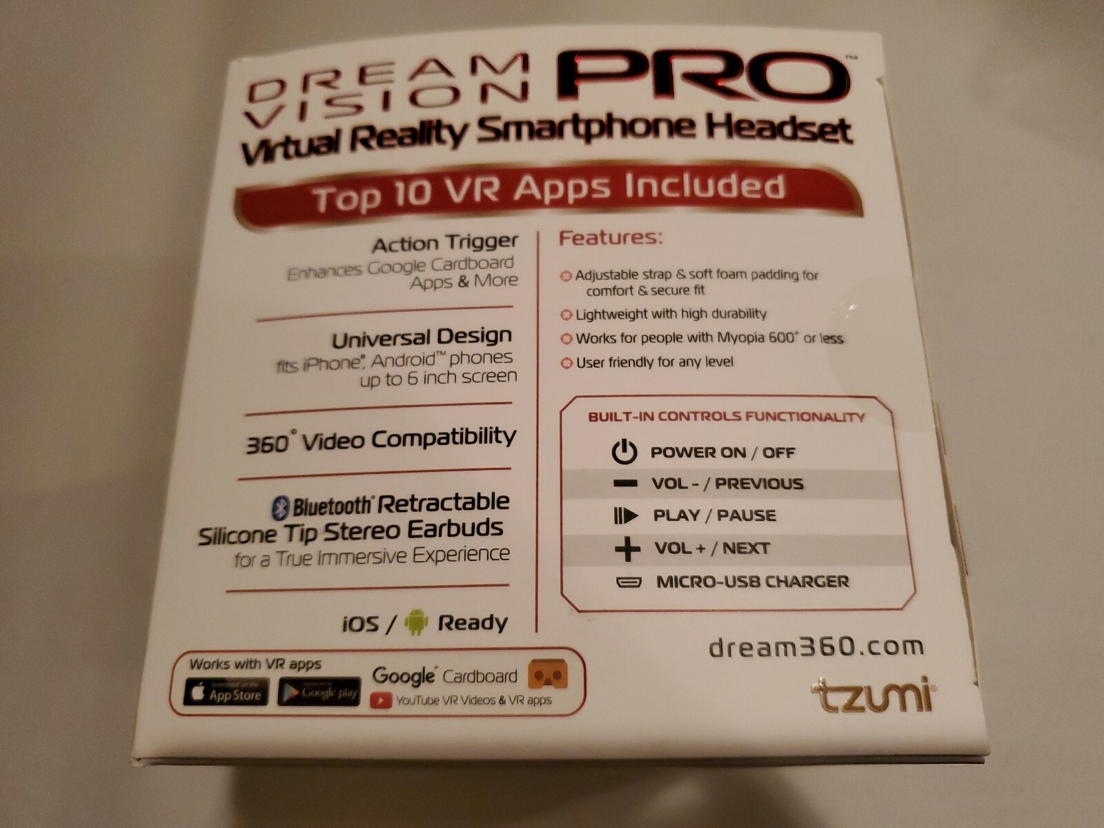Dream Vision Pro Virtual Reality VR Smartphone Headset Ear Buds iPhone ...