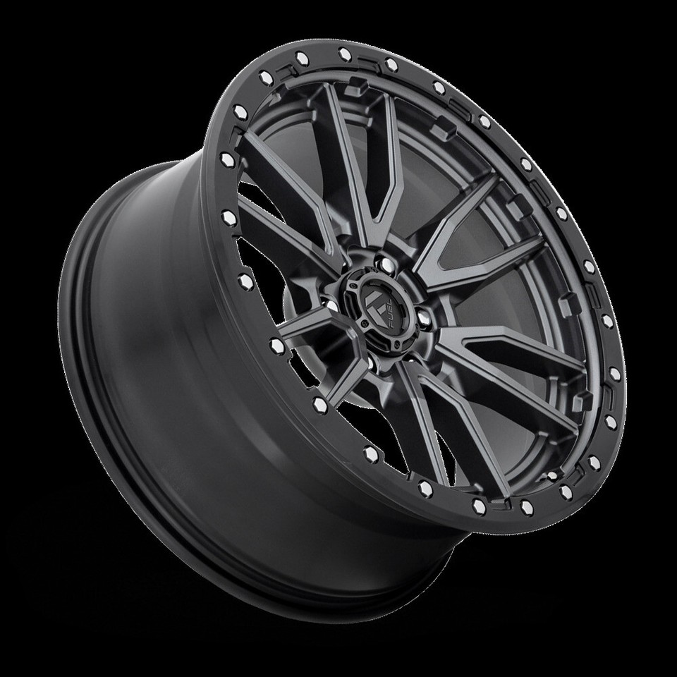 20x10 Fuel D680 Gray Rebel 33" MT Wheel Tires Package 8x170 Ford Super ...
