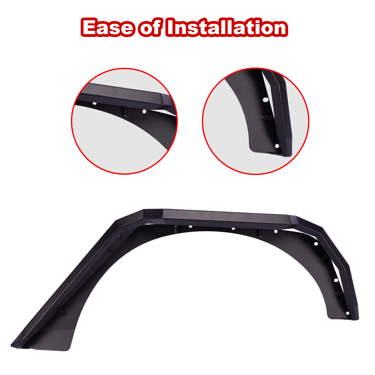 4pc Front+Rear Fender Flares Textured Steel for 2007-2018 Jeep Wrangler ...