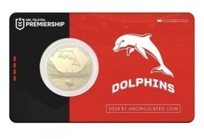 2024 NRL DOLPHINS UNC $1 Team Coin Mounted On Card - 2024 RAM | eBay