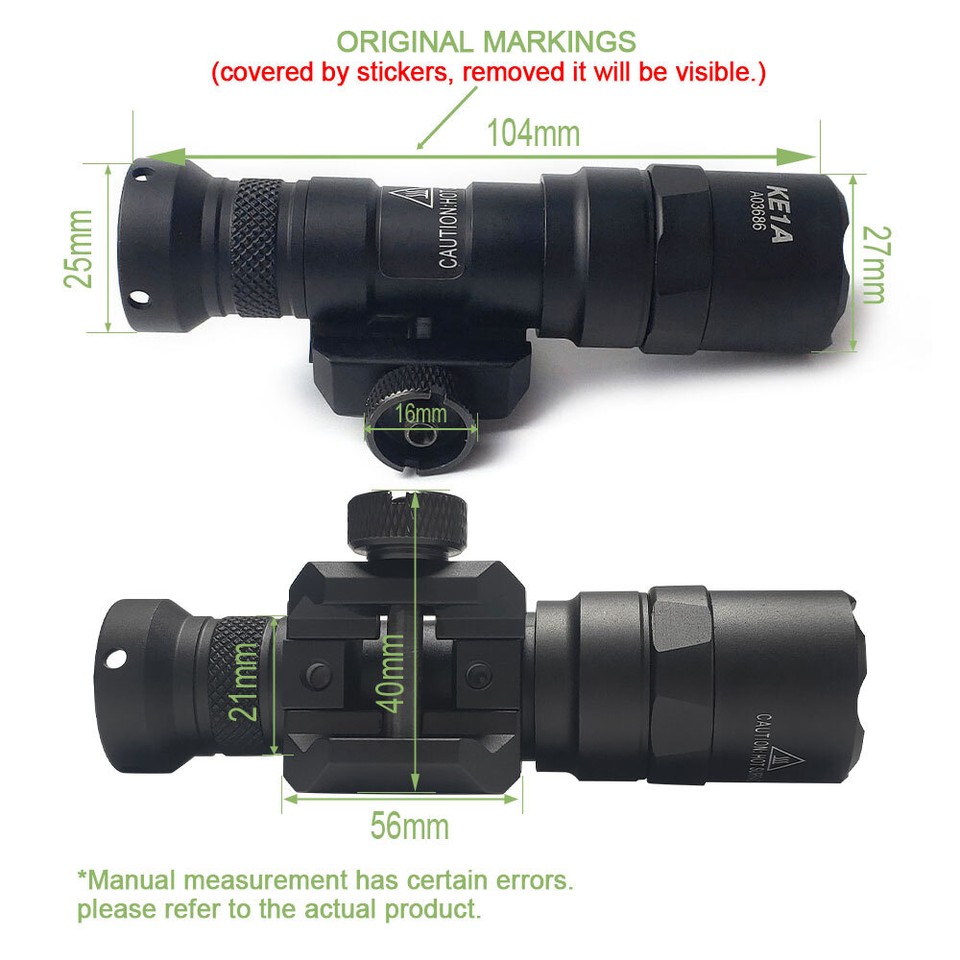 M300B M600C M340C Mini Light LED Weapon Flashlight with Remote Switch ...