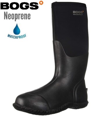 BOGS Carver Tall Muck Boots Womens Ladies Black Neoprene Wellington ...