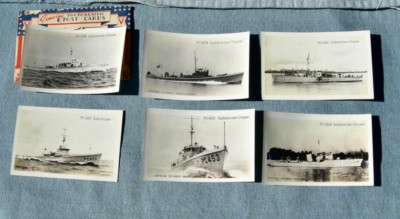 WW2 SET of 6 RPPC OFFICIAL US NAVY "SUBMARINE CHASER" SHIP REAL PHOTO ...