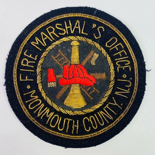Monmouth County Fire Marshal's Office New Jersey NJ 3.25" Bullion Patch ...