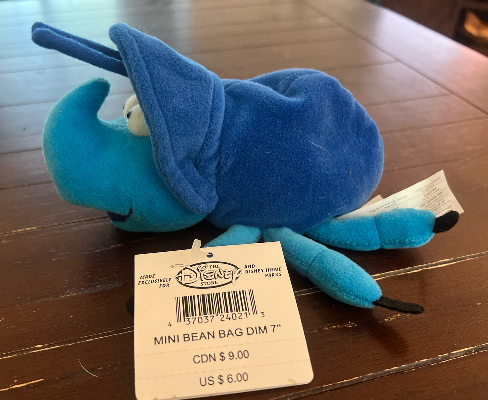 Dim a Bugs Life Plush 7in Bean Bag Disney Blue Beetle Stuffed Animal ...