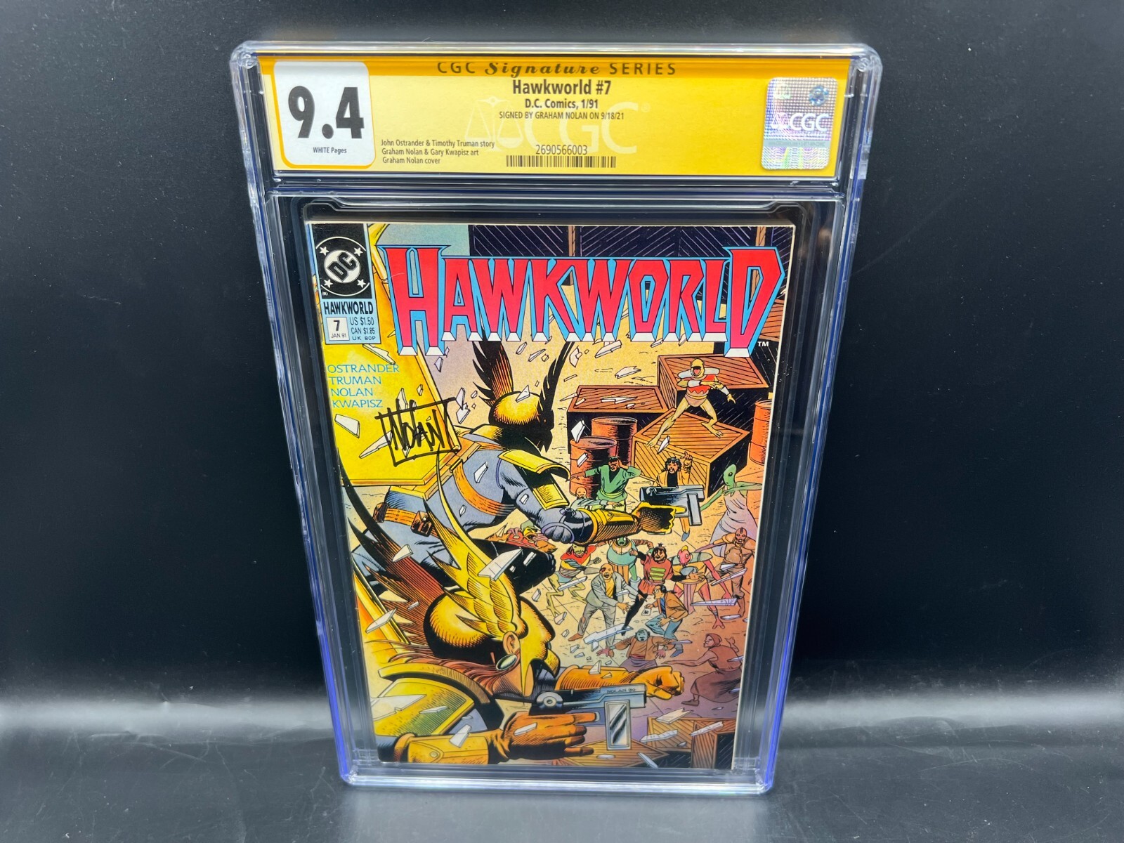 1991 D.C. Comics Hawkworld #7 Signed by Graham Nolan CGC 9.4 WHITE ...