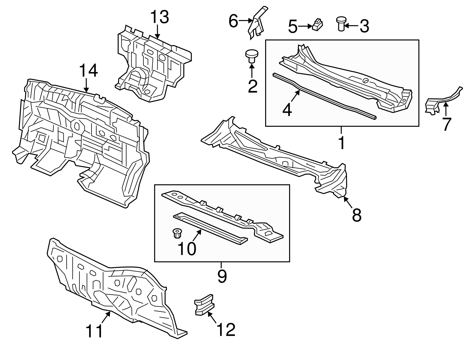 Genuine Honda Cowl Top Assembly Front Center 74200-T0A-A00 | eBay