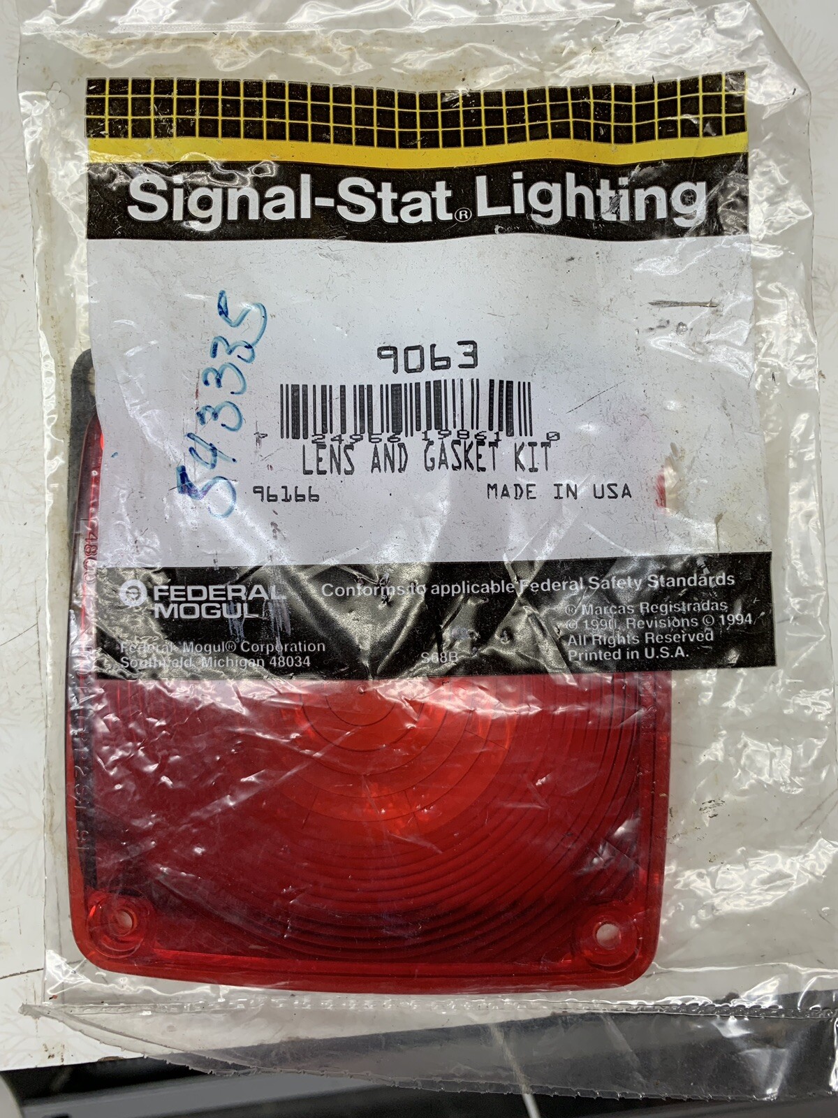 NOS FEDERAL MOGUL 9063 SIGNAL-STAT RED REPLACEMENT LENS And Gasket Kit ...
