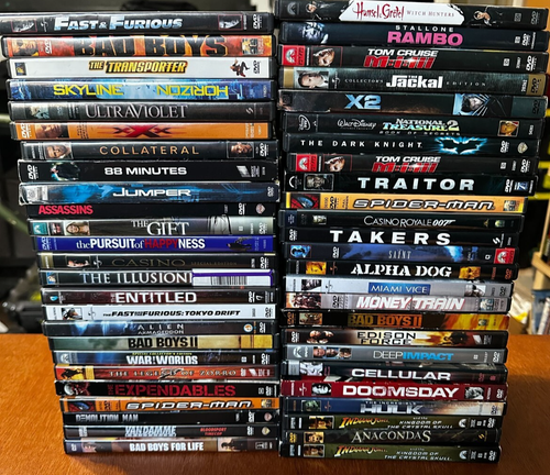 HUGE Lot of 65 DVDs – Action, Thriller, Drama, Sci-Fi, Adventure ...