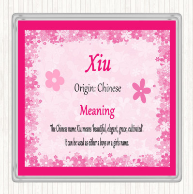 Xiu Name Meaning Drinks Mat Coaster Pink | eBay UK