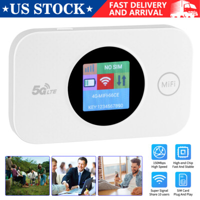 Portable Unlocked 5G LTE Wi-fi Router Mobile Broadband Wireless Modem ...