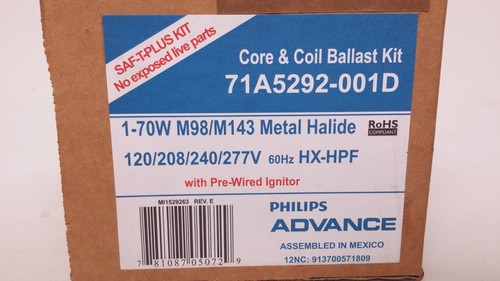 Philips Advance Core & Coil Ballast Kit 71A5292-001D 70W 120/208/240 ...