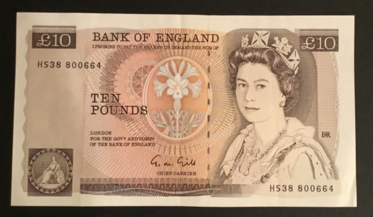 Banknote Of England Ten Pounds GM. Gill. HS38. Extremely Fine+ ...