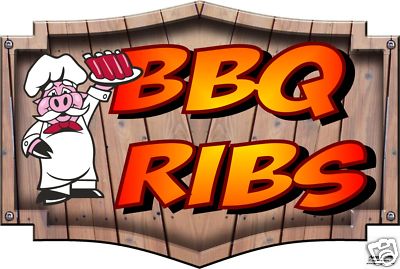 BBQ Ribs Decal 14" Barbeque Concession Catering Restaurant Food Truck ...