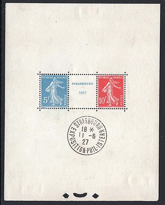 France Bloc Sheet 2 A " Strasbourg 1927 " New With Seal Exhibition M443 ...