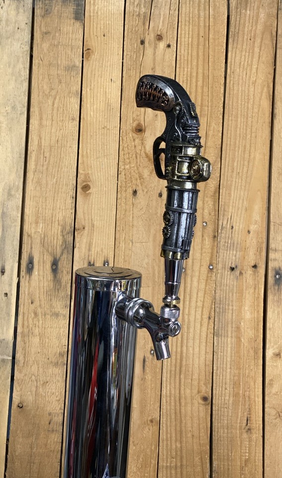 Pistol Beer Tap Handle Steampunk Shooter Revolver Cap Gun 2A NRA Keg ...