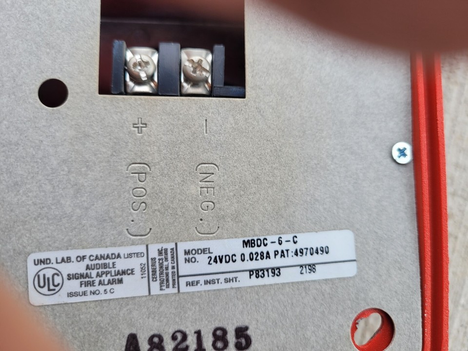 SIEMENS Cerberus Pyrotronics MBDC-6-C FIRE ALARM 6" BELL 500-688449 ...