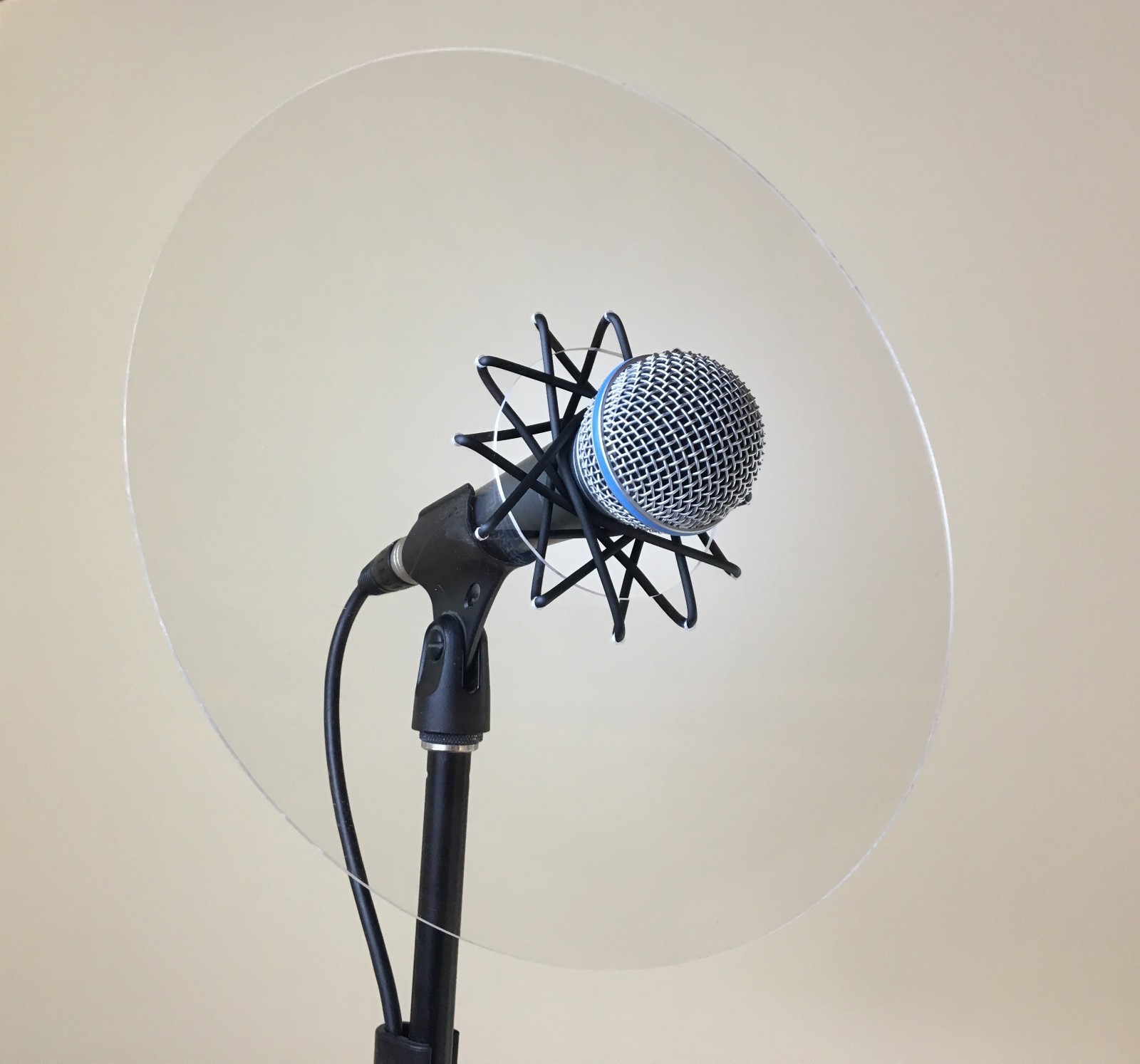 Trumpet, sax mic reflector shield for live sound monitoring, fits most ...