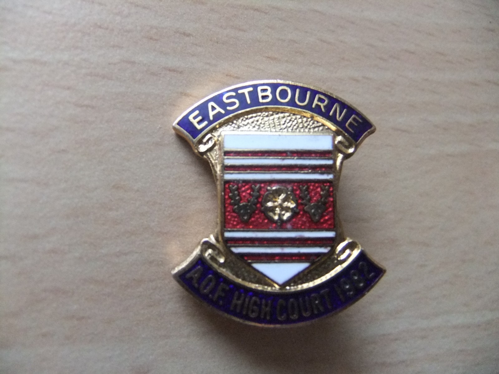 A.O.F ANCIENT ORDER OF FORESTERS HIGH COURT 1982 EASTBOURNE OLD ENAMEL ...