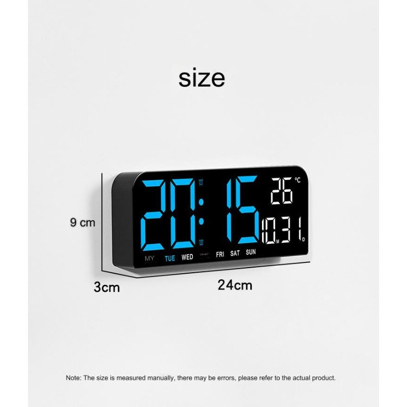 Large Digital LED Wall Clock Jumbo Display with Calendar Temperature ...