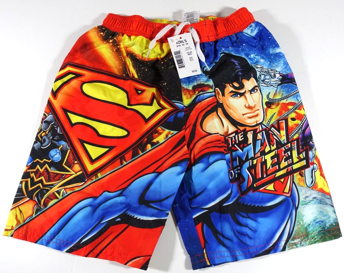Superman Swim Trunks For Boys Swim Shorts AquaChamp Men's Swimwear