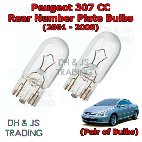 For Peugeot 307 CC Rear Number Plate Bulbs Reg Plate Bulb Light Lights ...