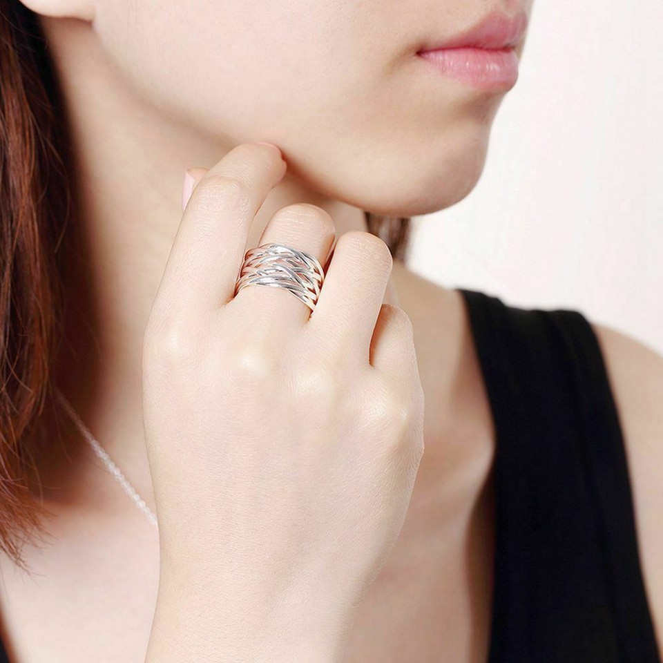 Elegant 925 Sterling Silver New Fashion Wedding Engagement Ring One ...