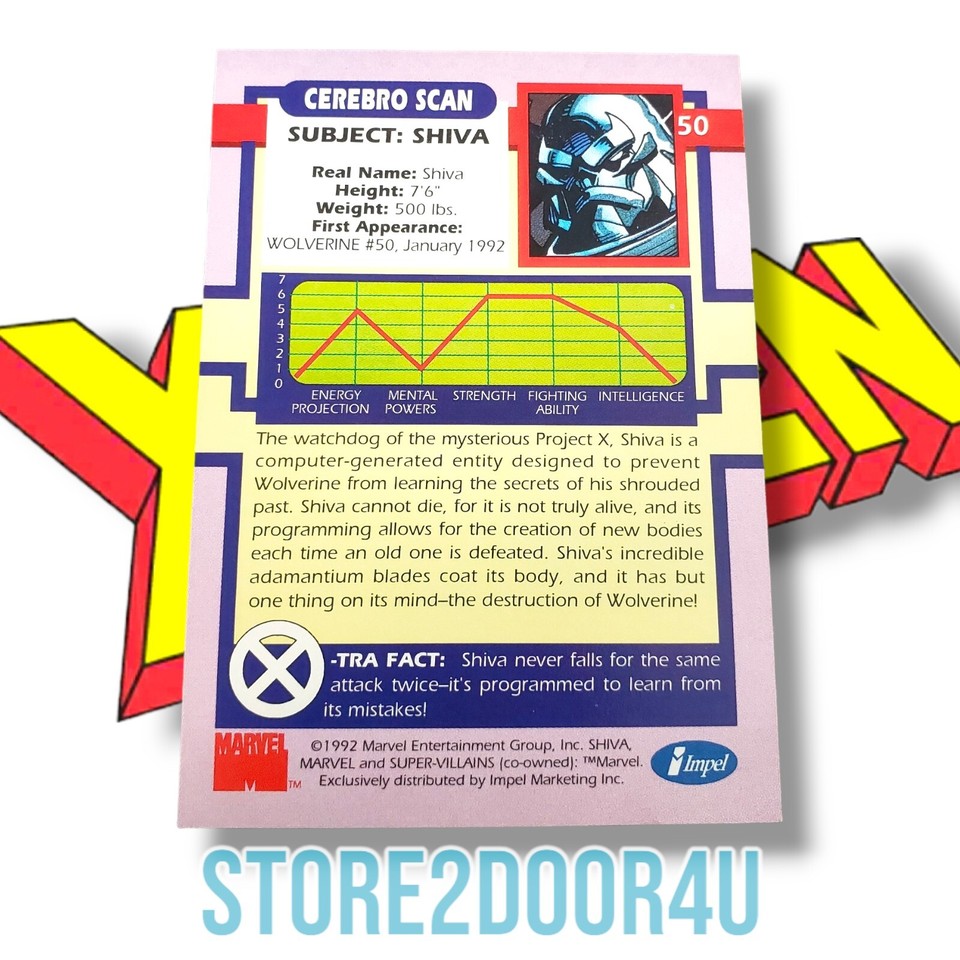 1992 SHIVA (Marvel Comics) X-Men Trading Card #50 Impel | eBay